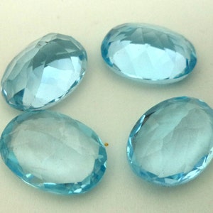 Natural Sky Blue Topaz Gemstone, Oval Sky Blue Topaz Faceted Gemstone ...