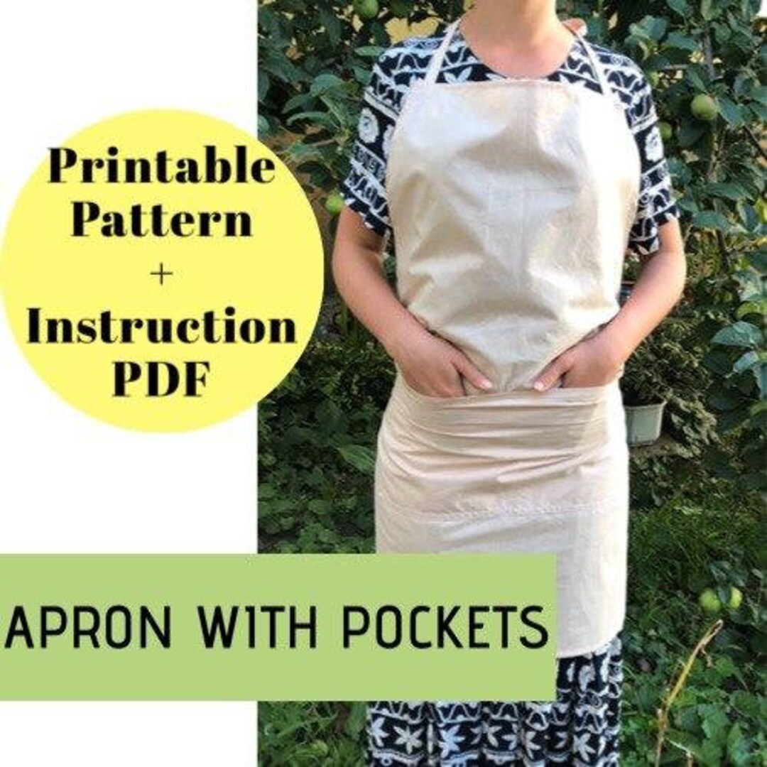 Apron With Pockets PDF Sewing Pattern / Kids Apron Pattern Mens Toddler ...