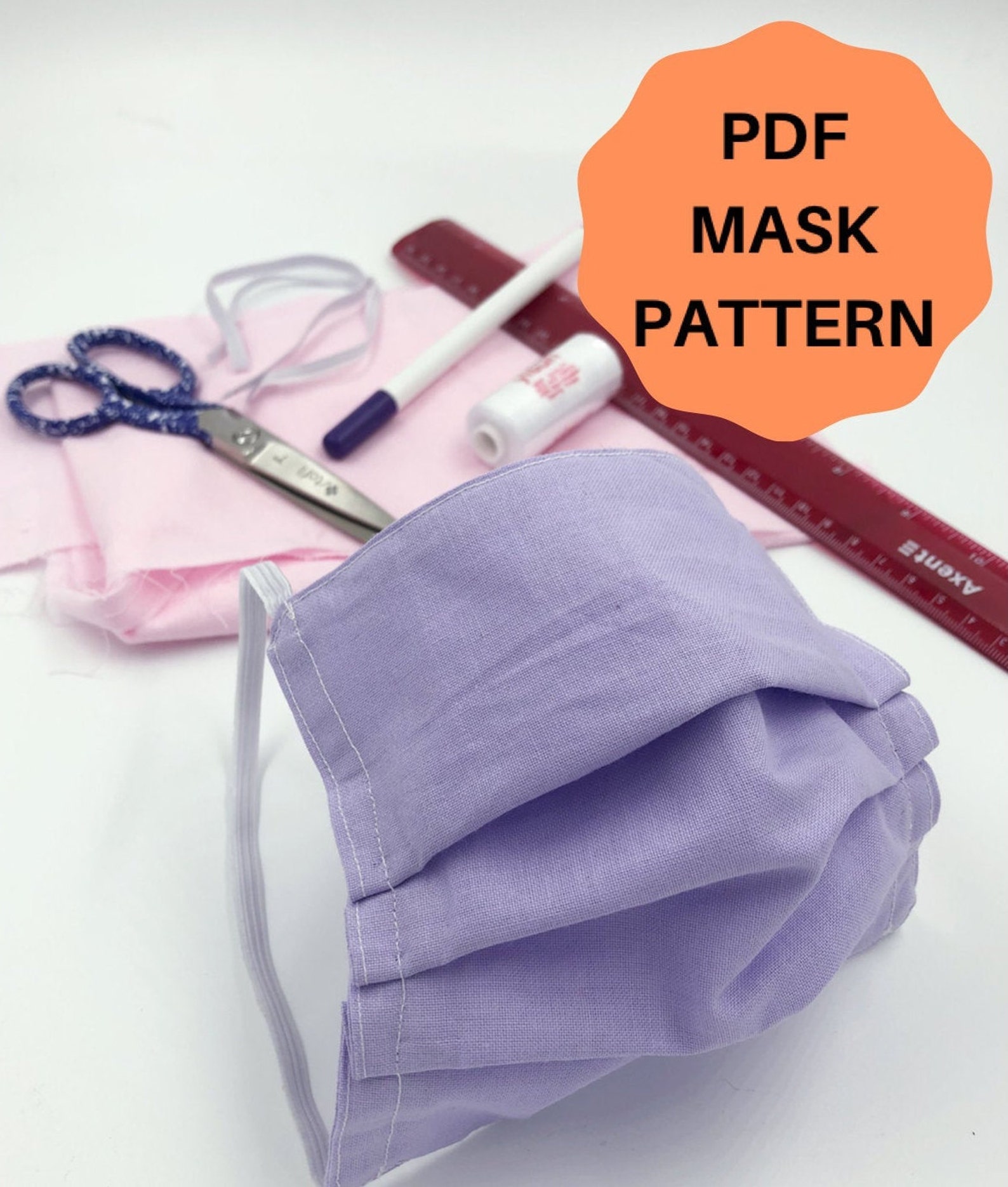 Cloth Face Mask PDF Pattern Washable and Reusable Adult Face - Etsy
