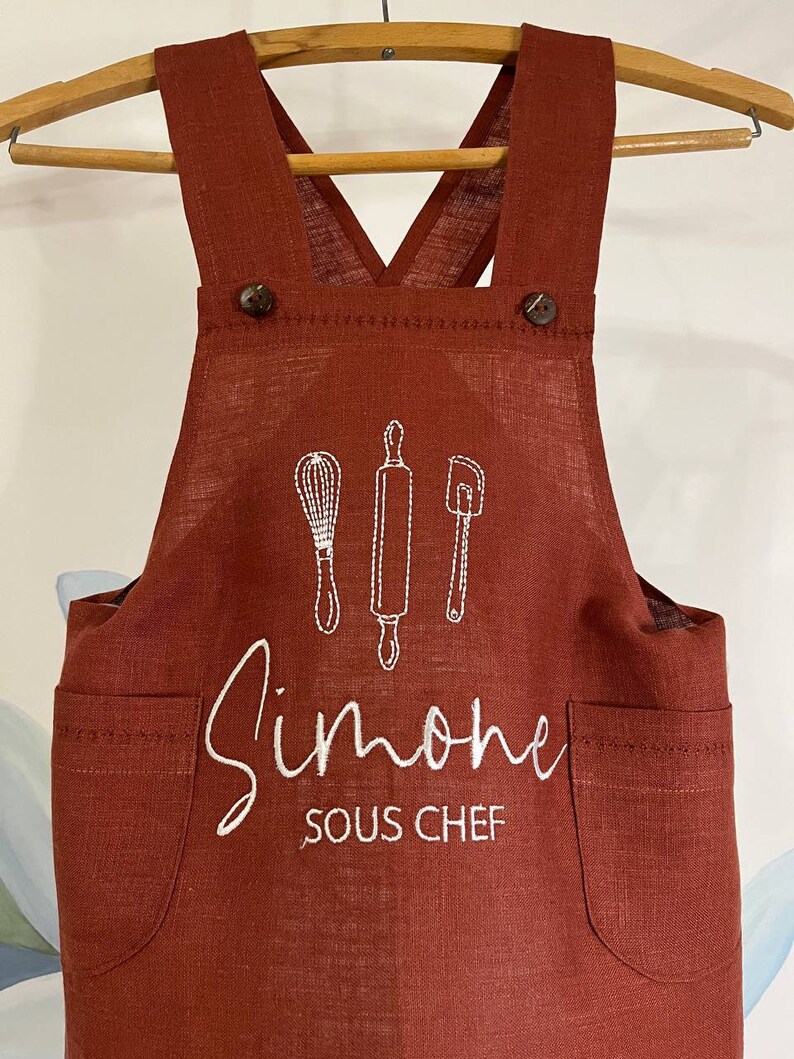 Custom Kids Linen Apron for Girls and Boys Personalised - Etsy