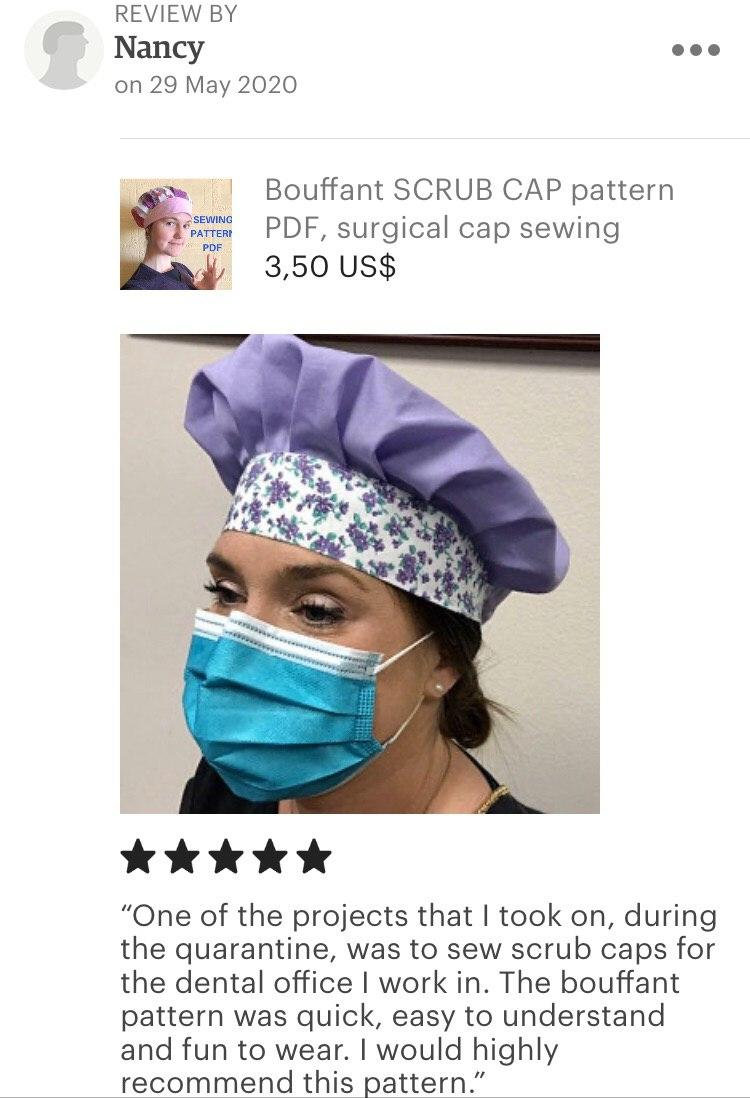 2 Sewing Patterns: Bouffant Surgical Cap Pattern PDF Easy - Etsy