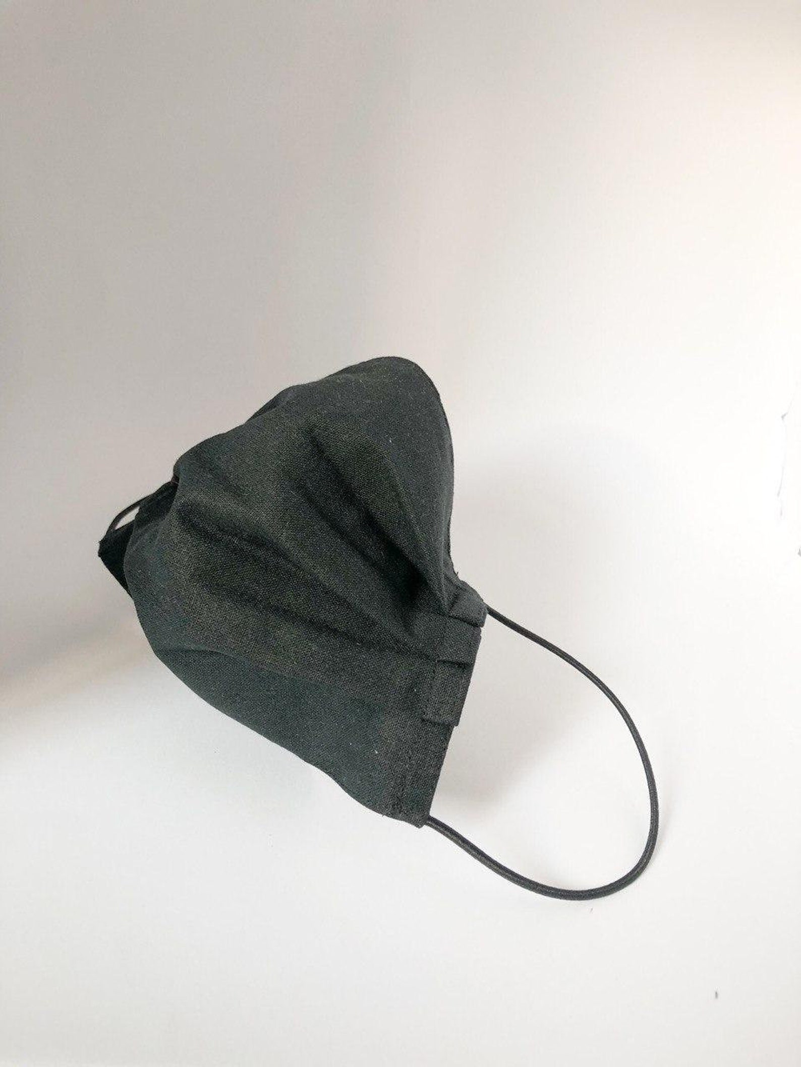 Cloth full face mask fashion Black washable reusable face mask | Etsy