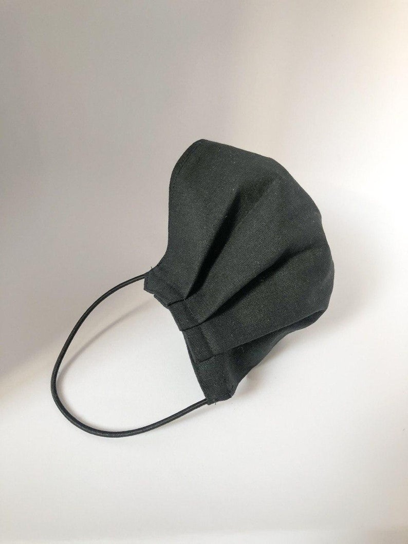 Cloth full face mask fashion Black washable reusable face mask | Etsy