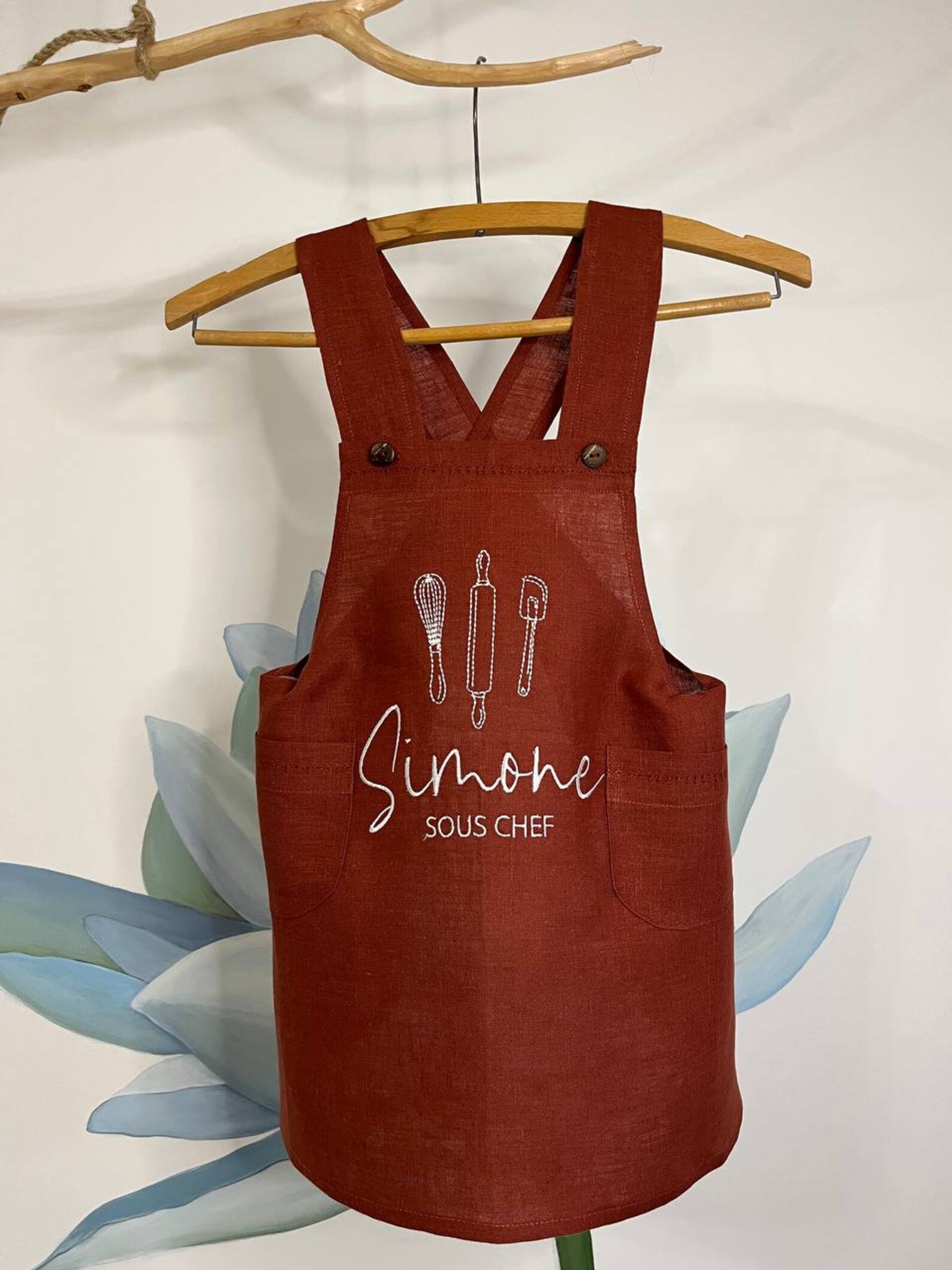 Custom Kids Linen Apron for Girls and Boys Personalised - Etsy