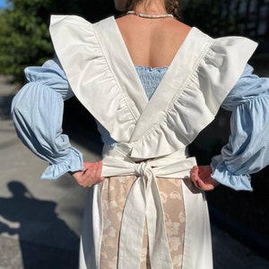 Jeans Cotton Ruffle Pinafore Apron Dress Plus Size, Denim Cotton Frilly ...