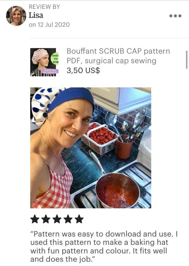 2 Sewing Patterns: Bouffant Surgical Cap Pattern PDF Easy - Etsy