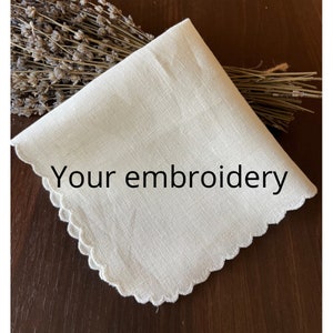 Embroidery Linen Handkerchief Wedding Gift Favors, Personalized ...