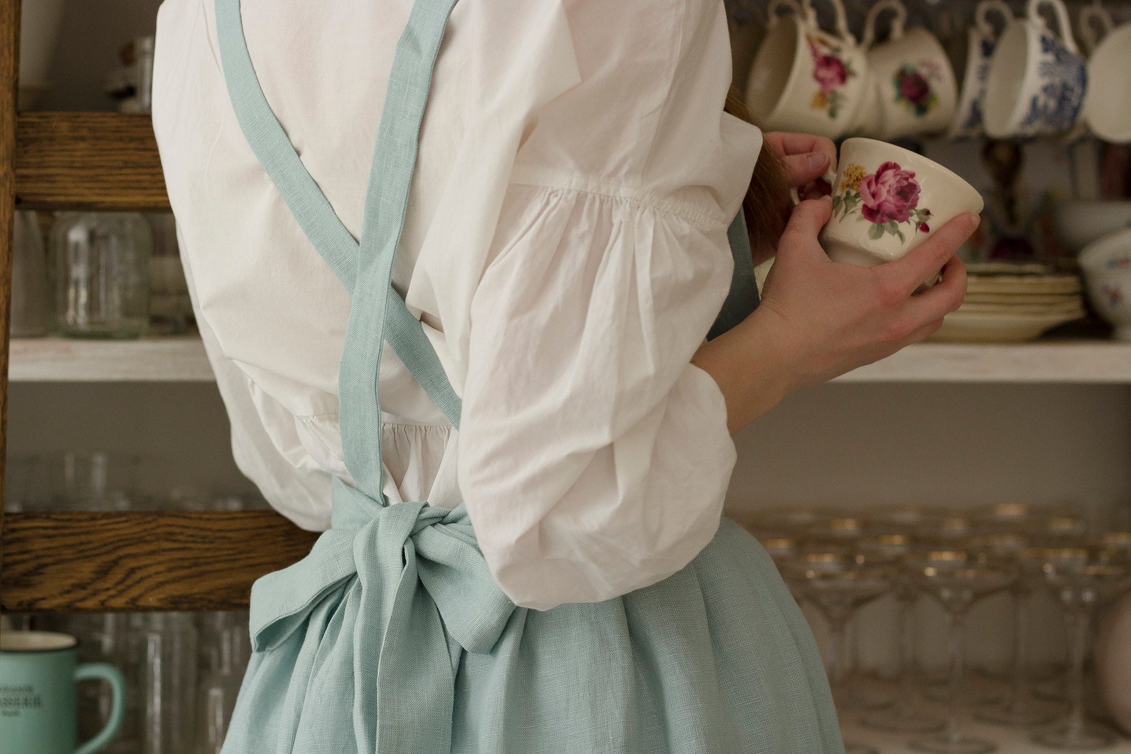 Linen Pinafore Apron Dress Half Apron Skirt Cottagecore | Etsy