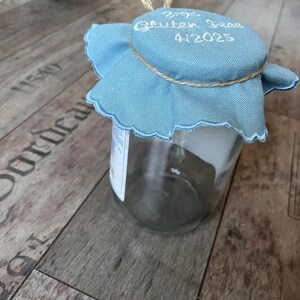 Embroidered Linen Jam Jar Lid Covers Logo Name Image, Personalized ...