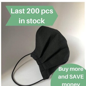 Cloth full face mask fashion Black washable reusable face mask | Etsy