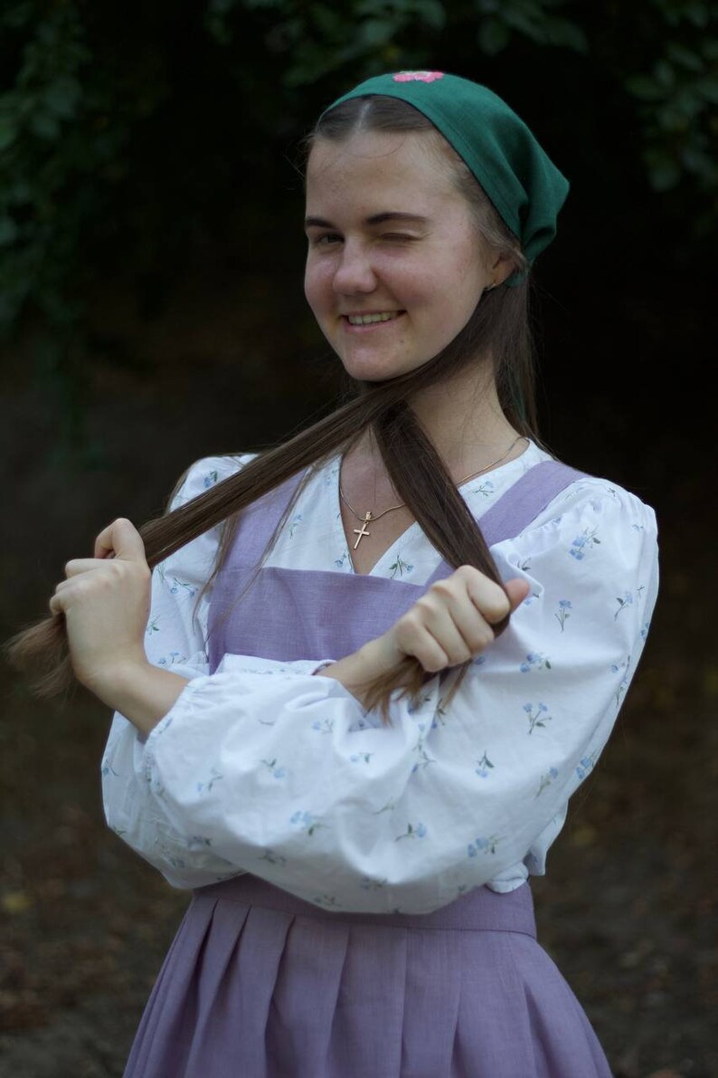 Linen Headscarf Cottagecore Hair Accessories Fall - Etsy