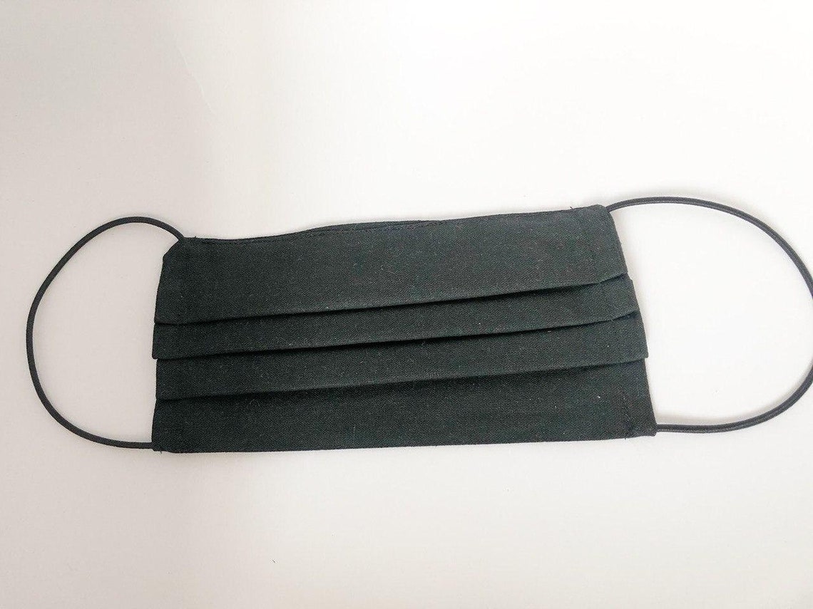 Cloth full face mask fashion Black washable reusable face mask | Etsy