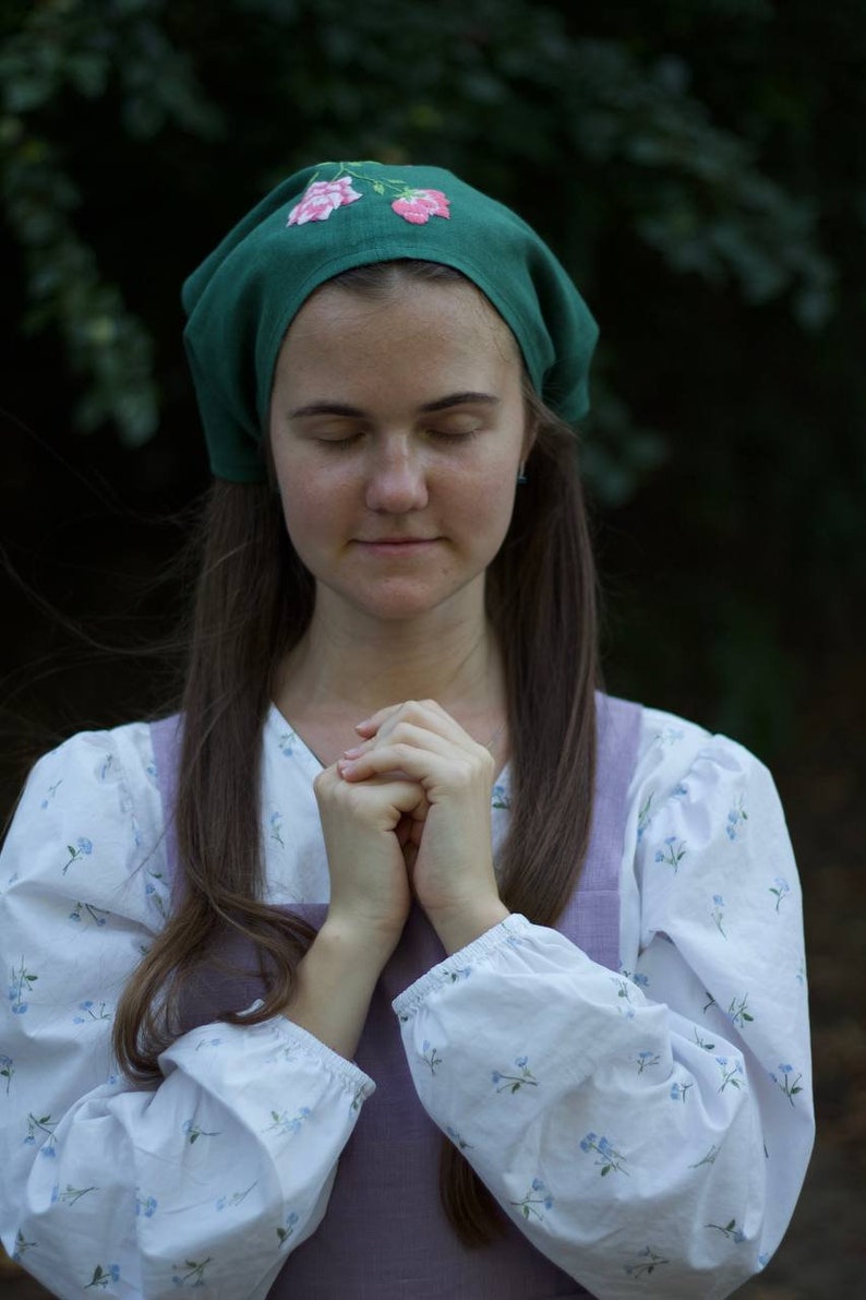 Linen Headscarf Cottagecore Hair Accessories Fall - Etsy