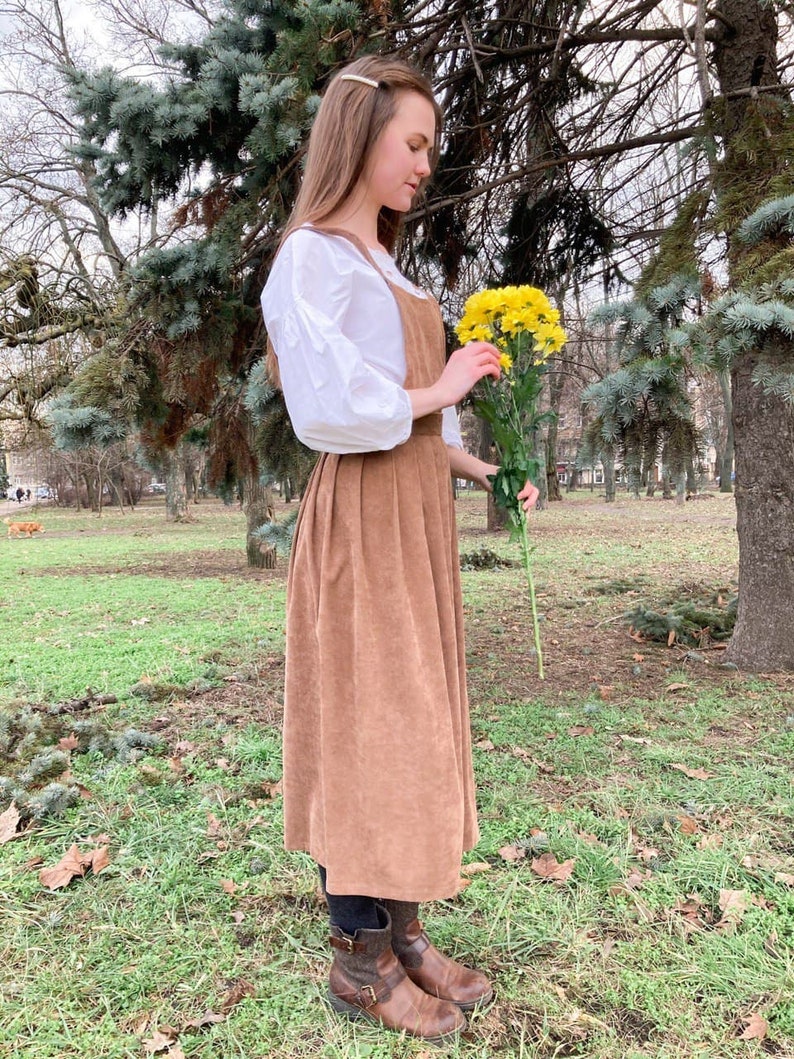 Cottagecore Overall Dress Women Corduroy Pinafore Dresses - Etsy