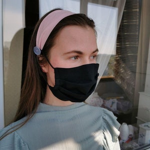 Headband With Buttons for Mask and Face Mask Easy Sewing | Etsy