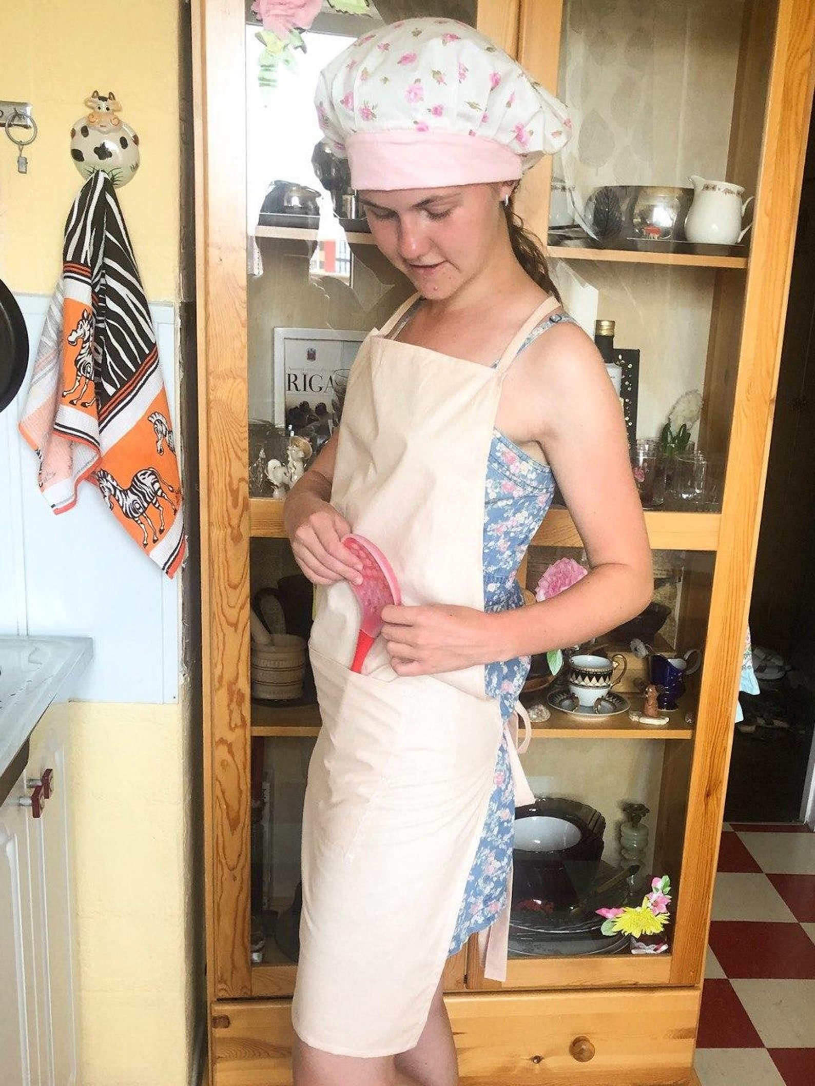 Scrub Cap Apron pattern PDF DIY craft baking apron w/ | Etsy
