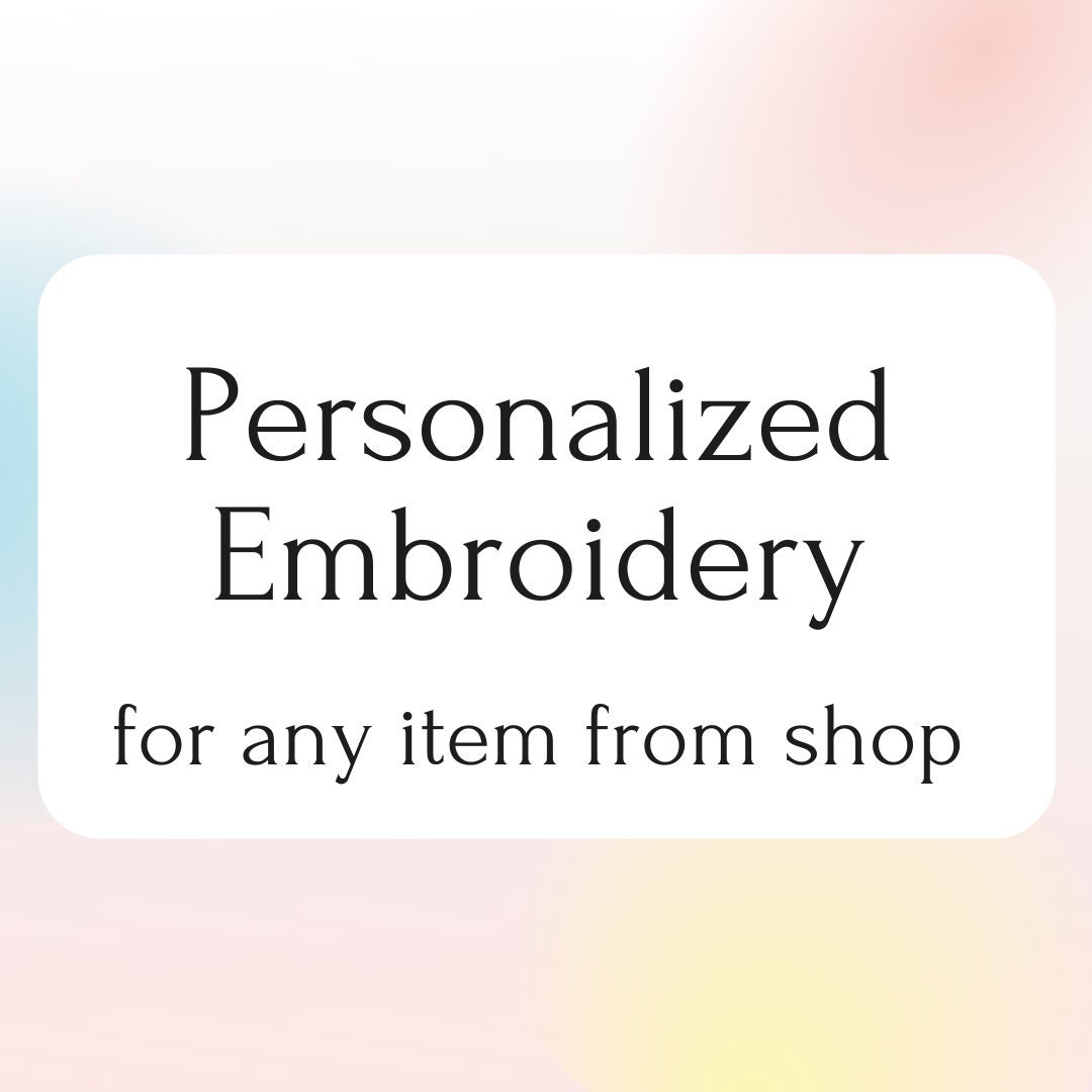 Personalized Embroidery for Any Item From Shop (machine / Hand ...