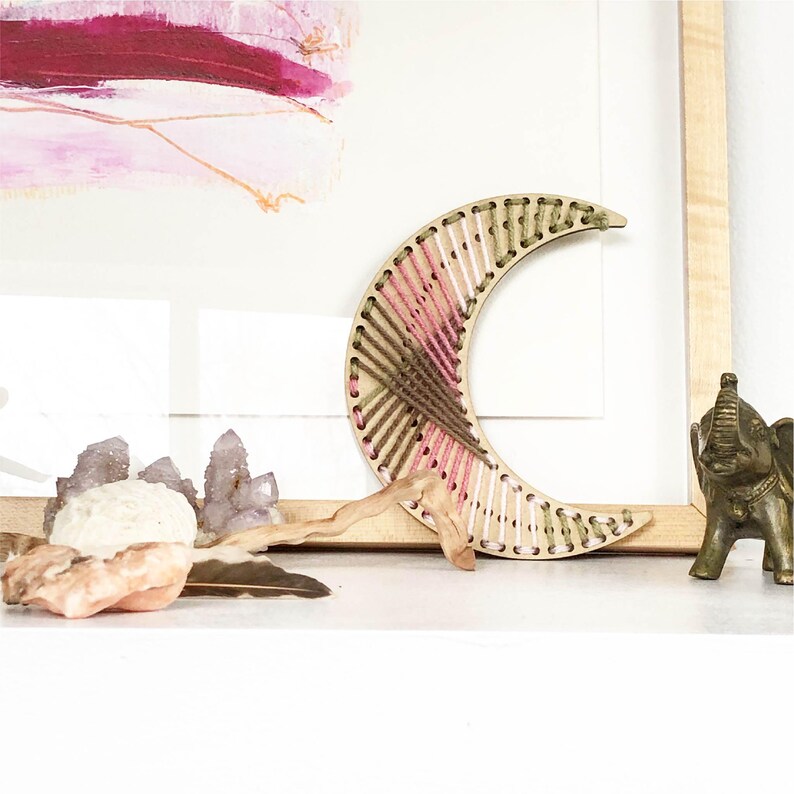 Crescent Moon - Mindfulness String Art DIY Craft Project - Etsy