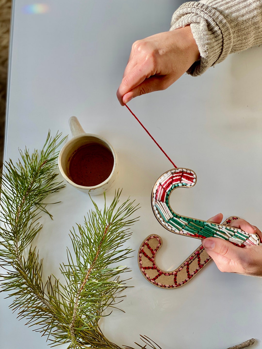 Candy Cane Mindfulness String Art DIY Craft Project - Etsy