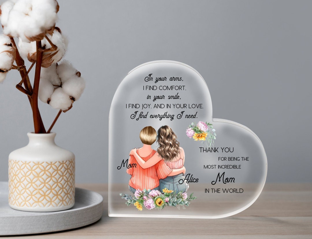 Mom Plaque,mother and Daughter Plaque,heart Acrylic Plaque,daughter to ...