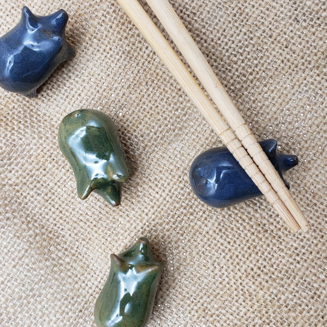 Pinchpig Chopstick Rests - Hand Formed, Stoneware Chopstick Rest - Etsy