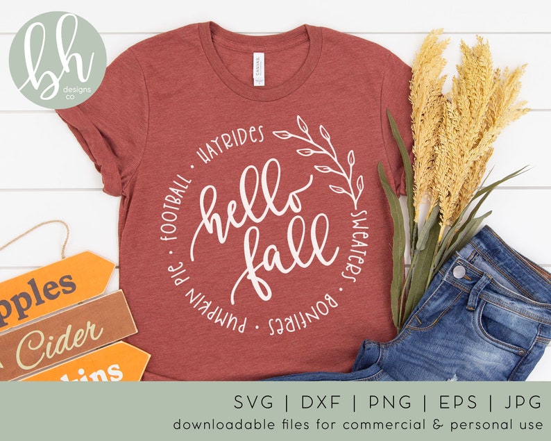 Hello Fall Shirt SVG Fall Sayings Bonfires Football - Etsy