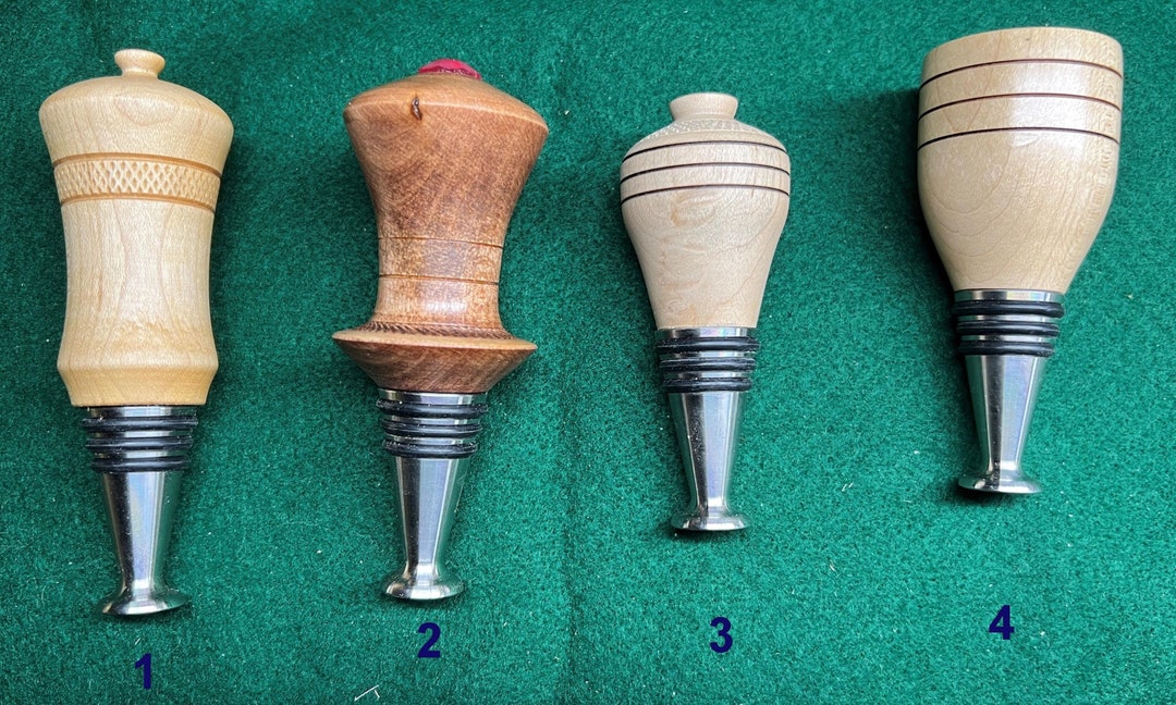 Wooden Turned Wine Bottle Stoppers - Etsy