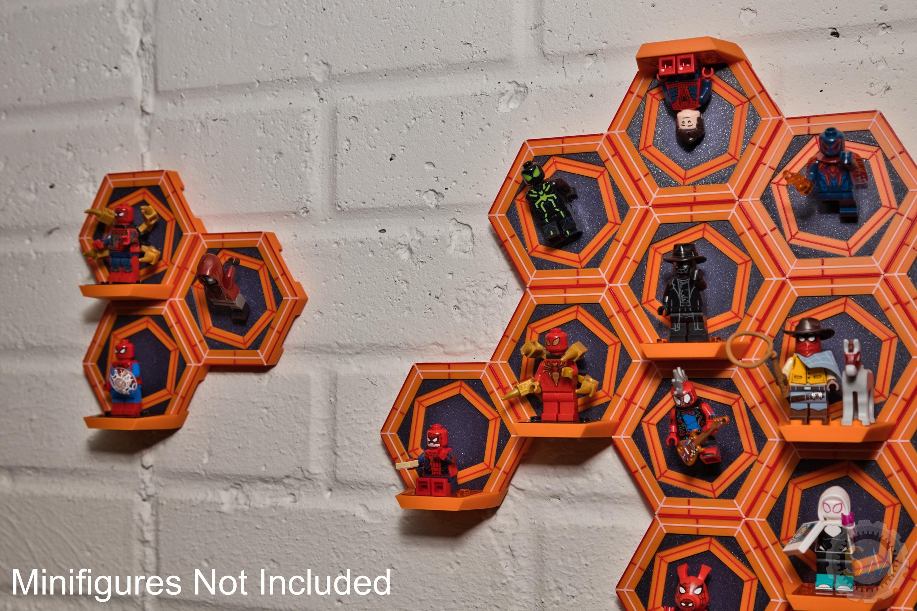 Superhero Multiverse Minifigure Display – Modular Hexagon Wall Mount ...