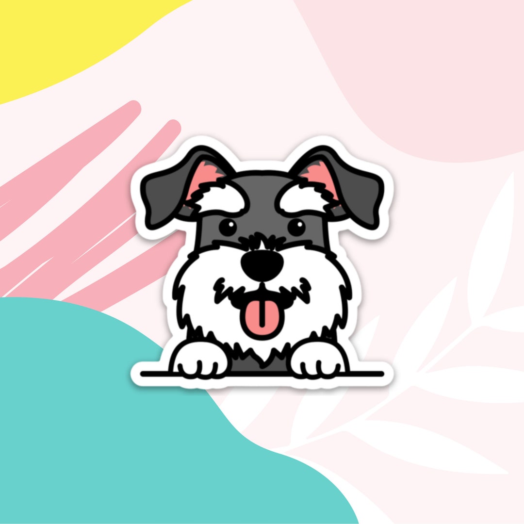 Schnauzer Dog Sticker for Miniature Schnauzer Dog Owners Cute Mini ...