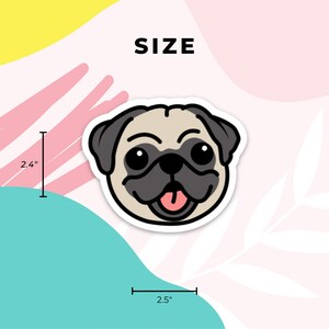 Pug Sticker Gift for Pug Lovers Kawaii Pug Dog Sticker for Pug Owners ...