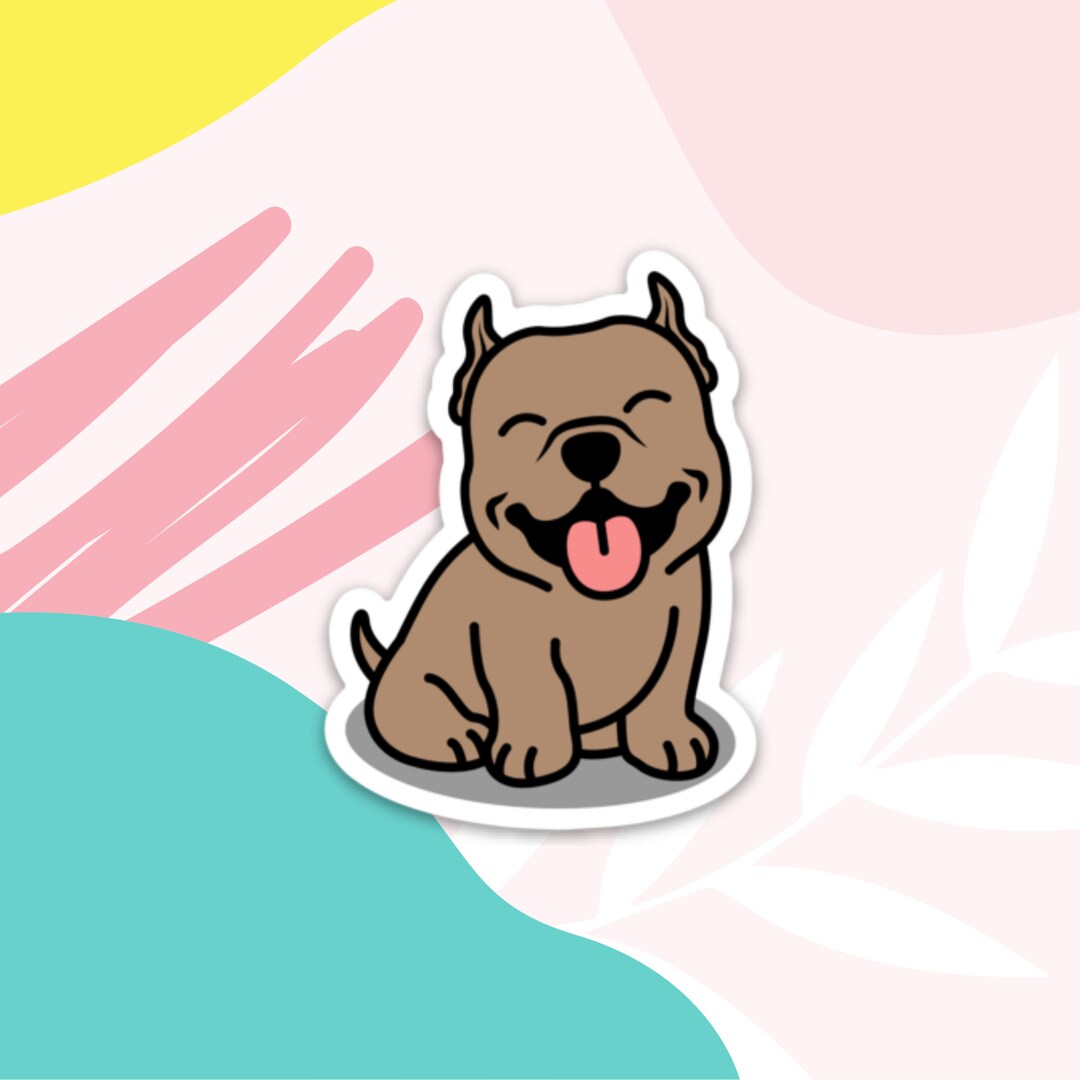 Brown Pitbull Dog Sticker Pitbull Dog Sticker for Pitbull Owners ...