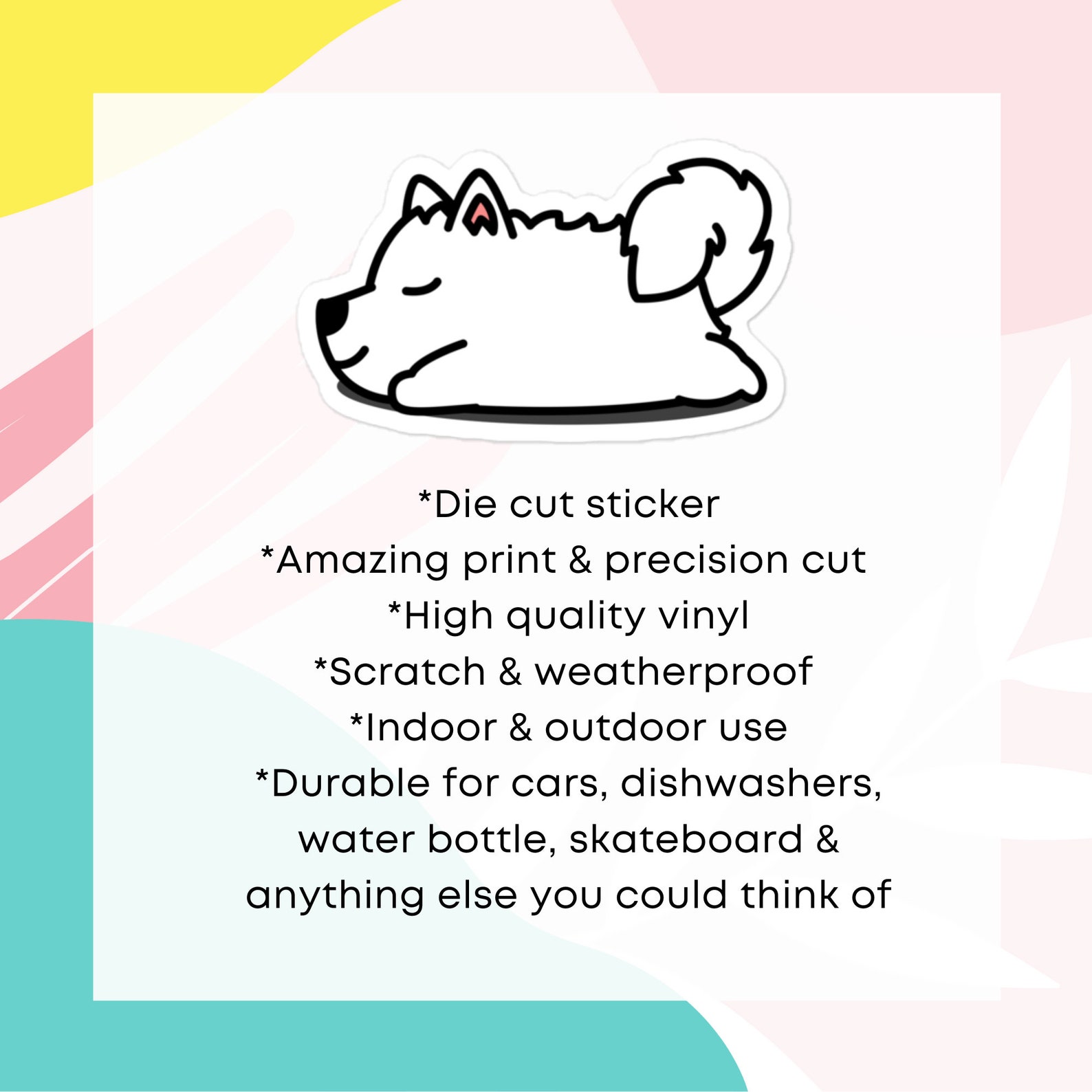 Japanese Spitz Sticker Sleepy Spitz Dog Sticker Cute Spitz - Etsy