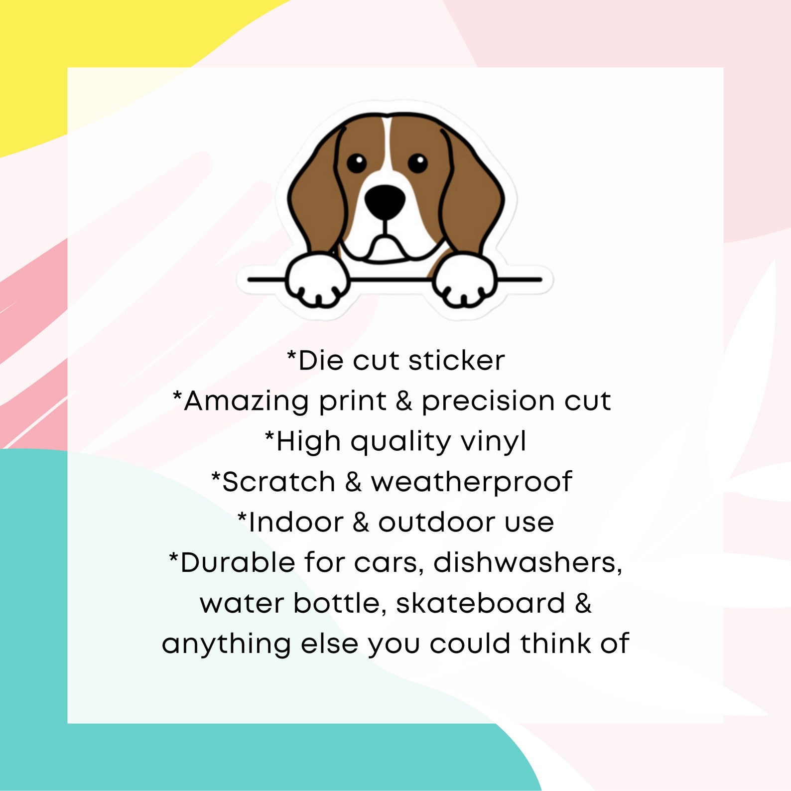 Beagle Sticker Beagle Puppy Sticker Beagle Dog Sticker Cute Beagle ...
