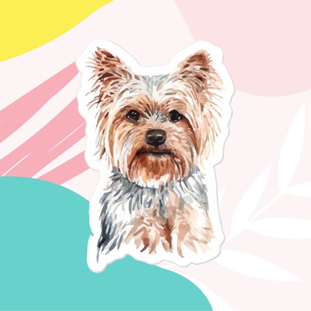 Yorkshire Terrier Sticker Cute Yorkie Sticker for Yorkshire Terrier Dog ...