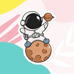 Astronaut Sticker Space Sticker Galaxy Sticker Planet Sticker Cute ...