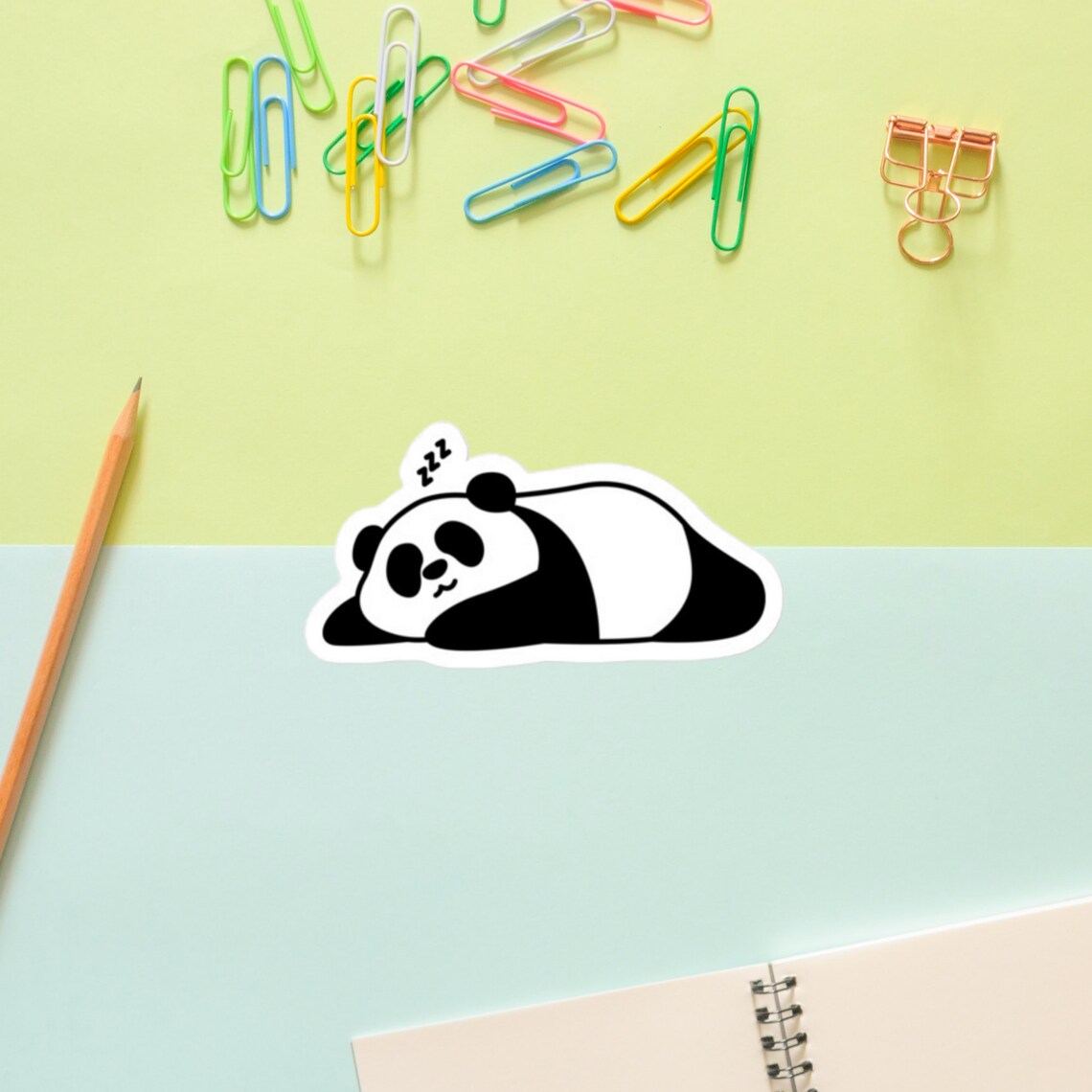 Panda Sticker Sleeping Panda Bear Sticker Cute Panda Bear - Etsy