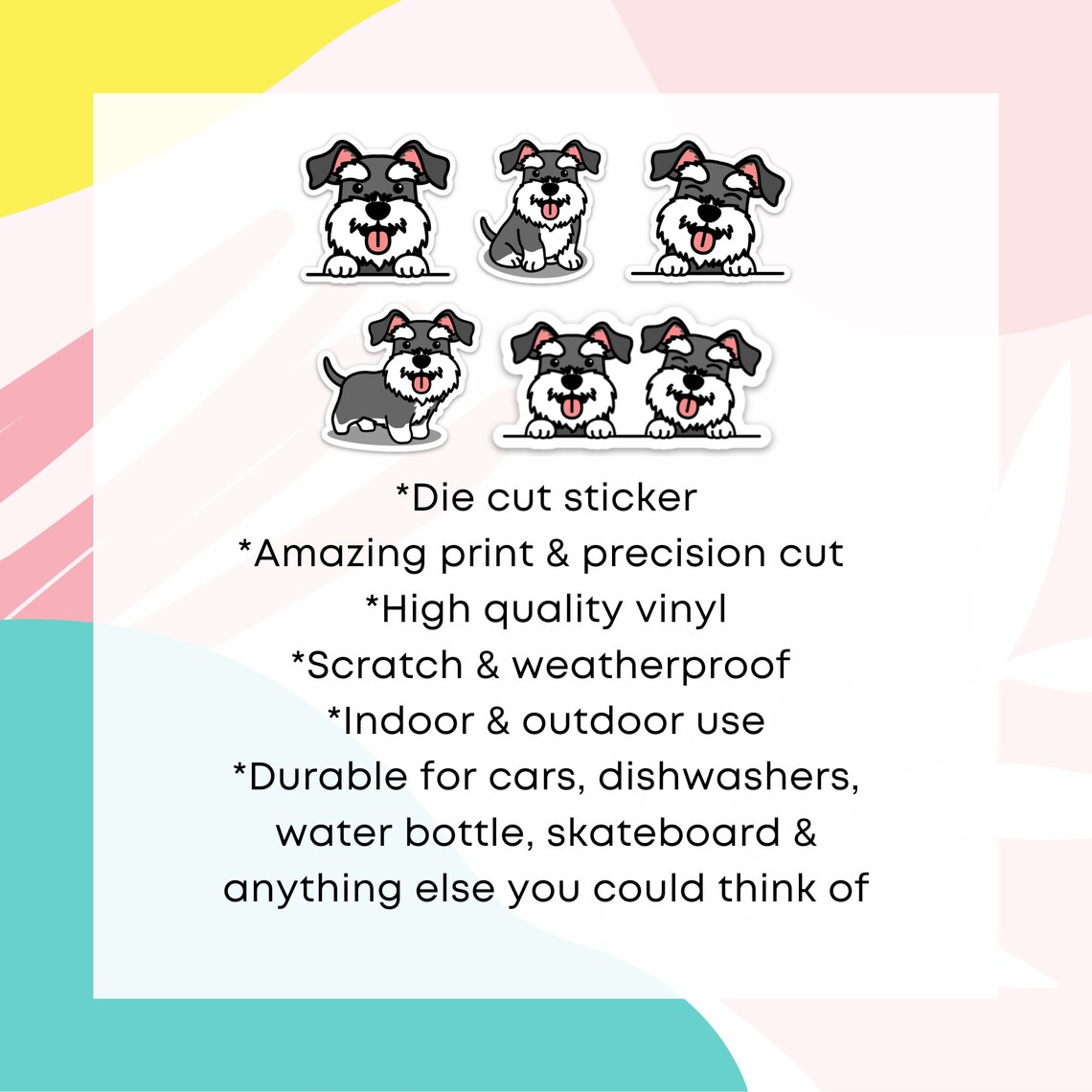 Miniature Schnauzer Stickers Mini Schnauzer Sticker Set - Etsy
