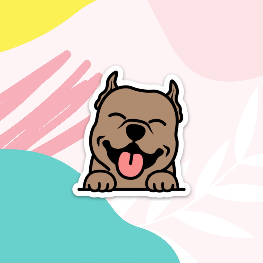 Pitbull Sticker Pitbull Dog Sticker for Pitbull Owners Brown Pitbull ...
