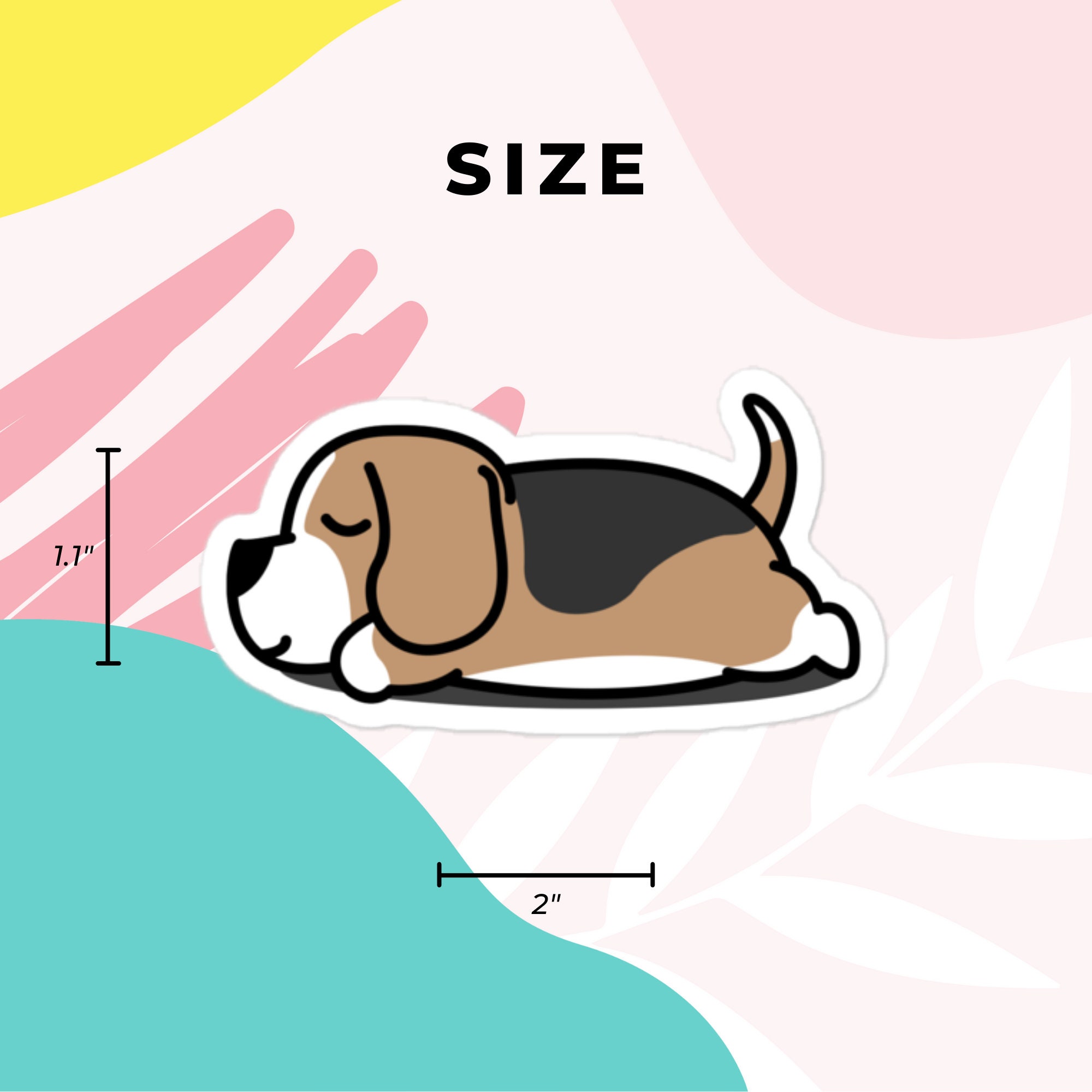 Beagle Sticker Sleepy Beagle Puppy Sticker Cute Beagle Dog - Etsy