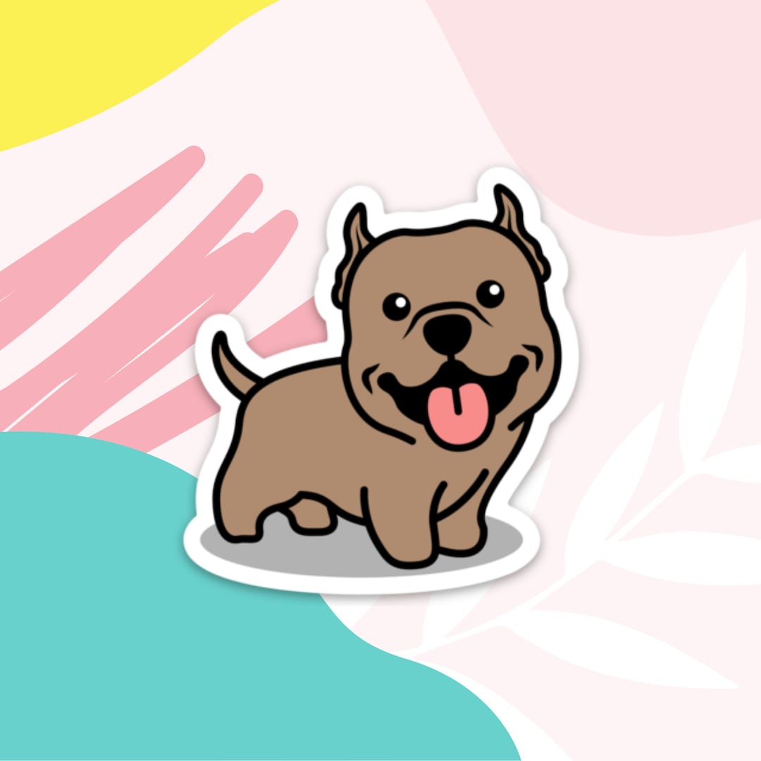 Cute Pitbull Dog Sticker Pitbull Dog Stickers for Pitbull Owners ...