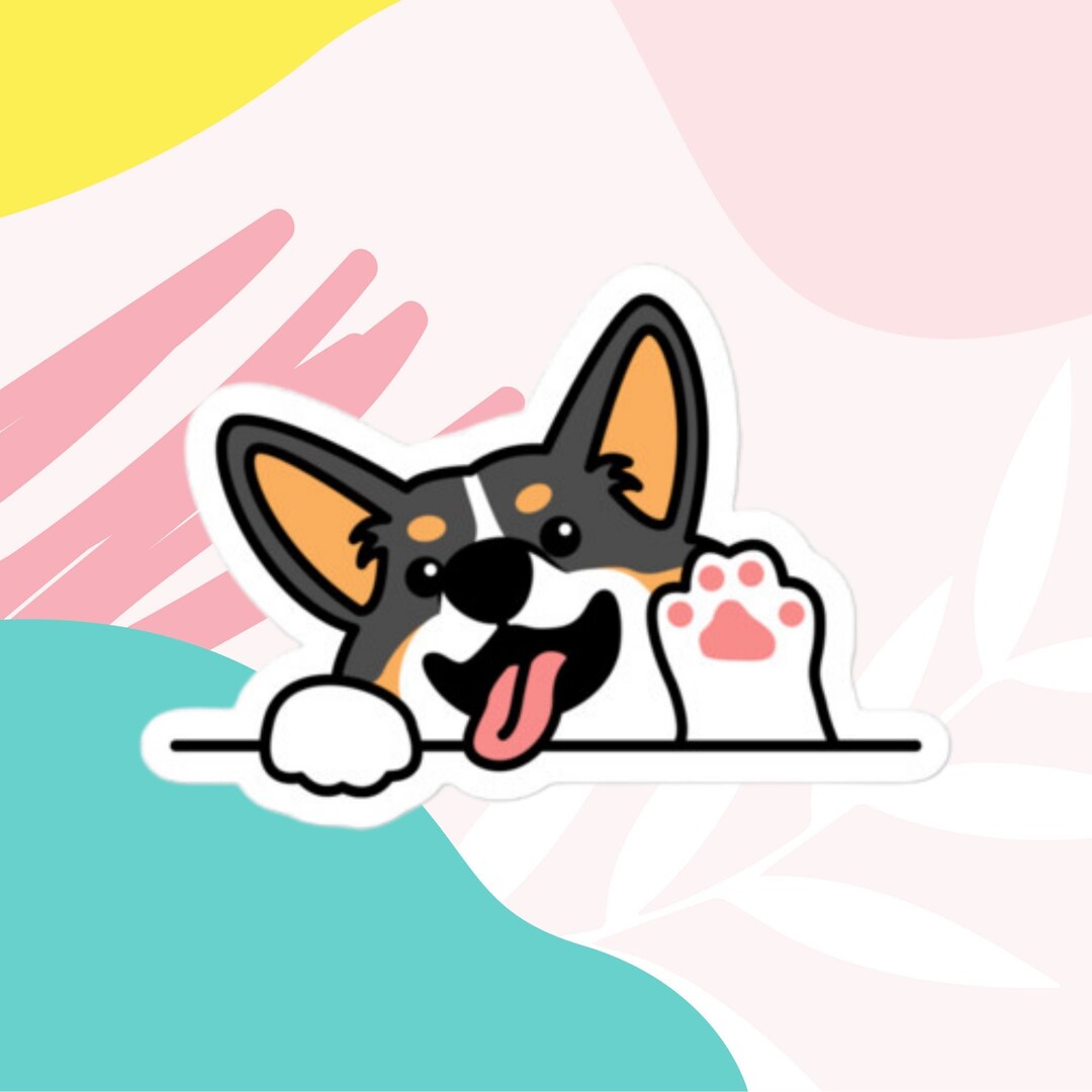 Corgi Sticker Black Tan Corgi Sticker Cute Corgi Dog Sticker Cute Corgi ...