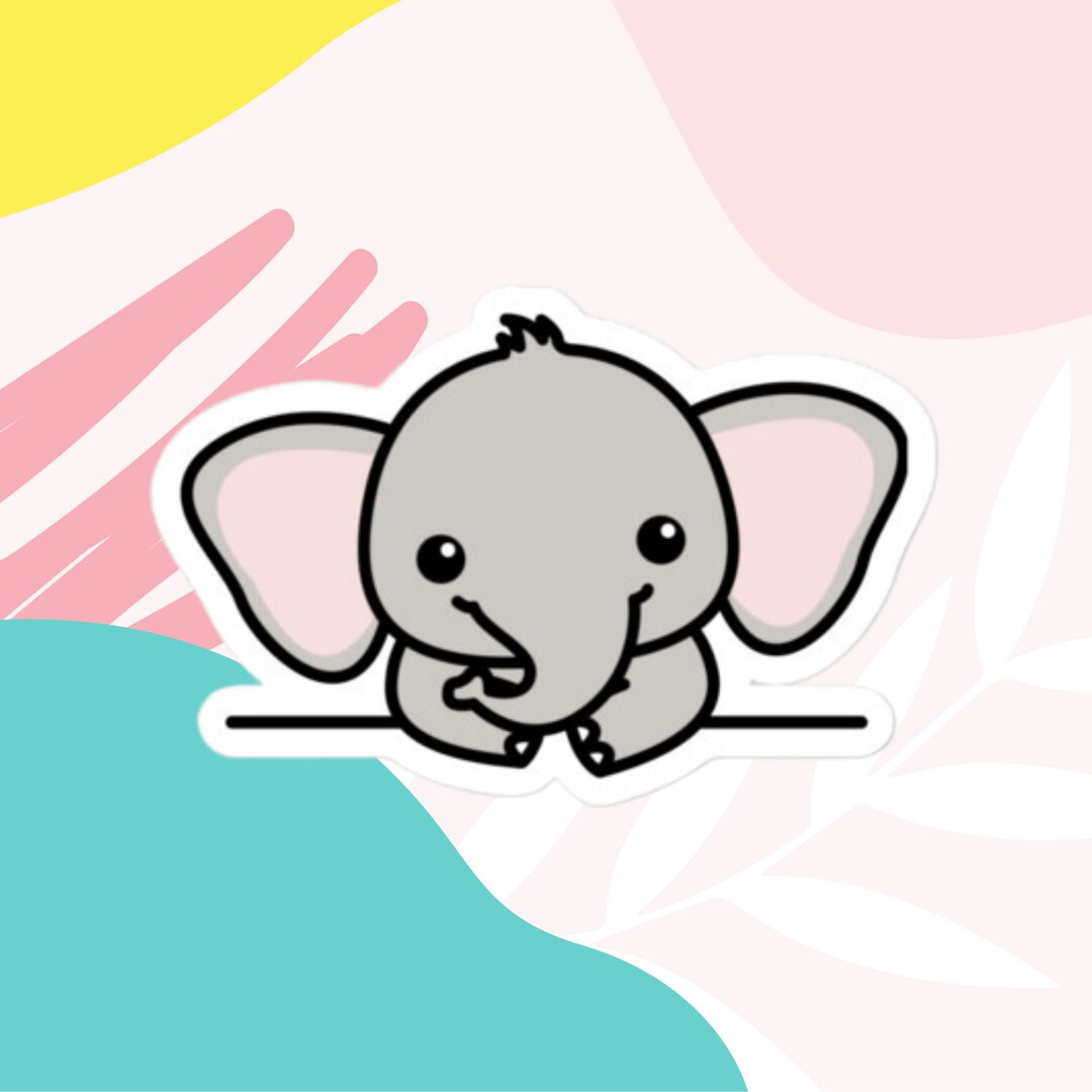 Elephant Sticker Cute Elephant Sticker Kawaii Elephant Sticker Baby ...