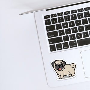 Pug Sticker Cute Pug Dog Vinyl Sticker Pug Puppy Sticker Kawaii Theme ...