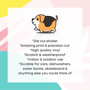 Beagle Sticker Cute Beagle Dog Sticker Beagle Puppy Sticker for Beagle ...