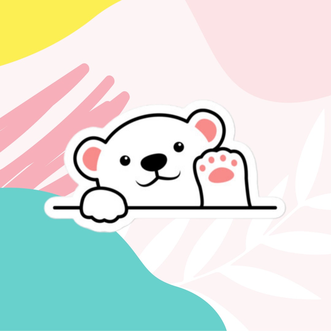 Polar Bear Sticker Cute Polar Bear Sticker for Bear Lovers Baby Polar ...
