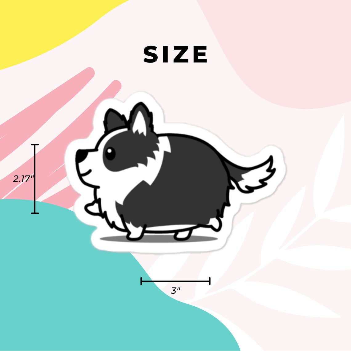Border Collie Sticker Cute Border Collie Dog Sticker Kawaii - Etsy