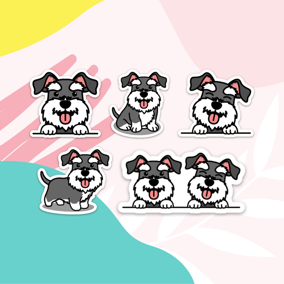 Miniature Schnauzer Stickers Mini Schnauzer Sticker Set Schnauzer Dog ...