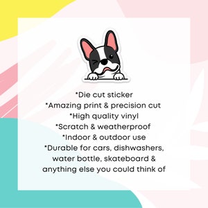 Boston Terrier Sticker Boston Terrier Dog Sticker for Pet Lovers Boston ...