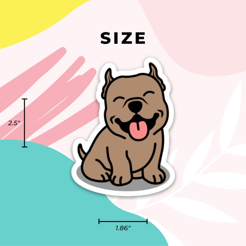 Pitbull Stickers Pitbull Sticker Pack Brown Pitbull Sticker - Etsy