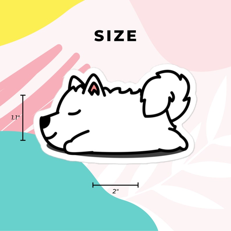 Japanese Spitz Sticker Sleepy Spitz Dog Sticker Cute Spitz - Etsy